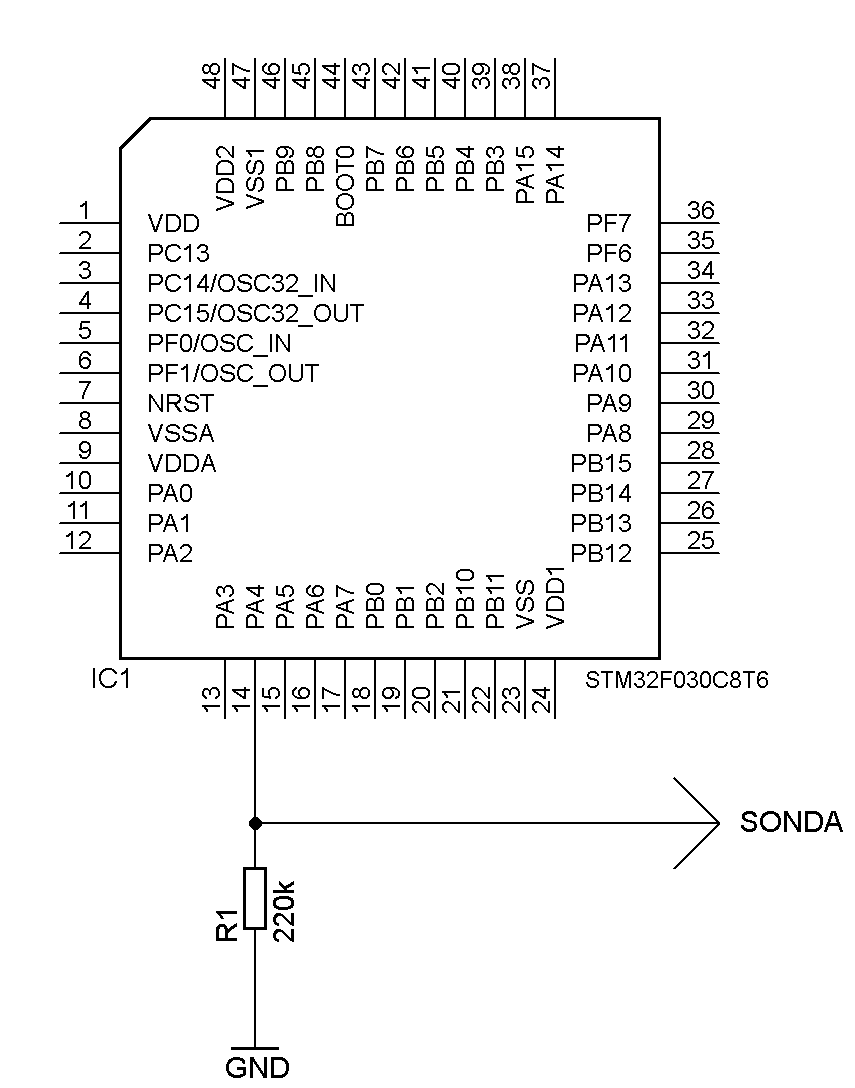 STM32F030 ADC prąd wypływa mi z pinu podczas próbkowania