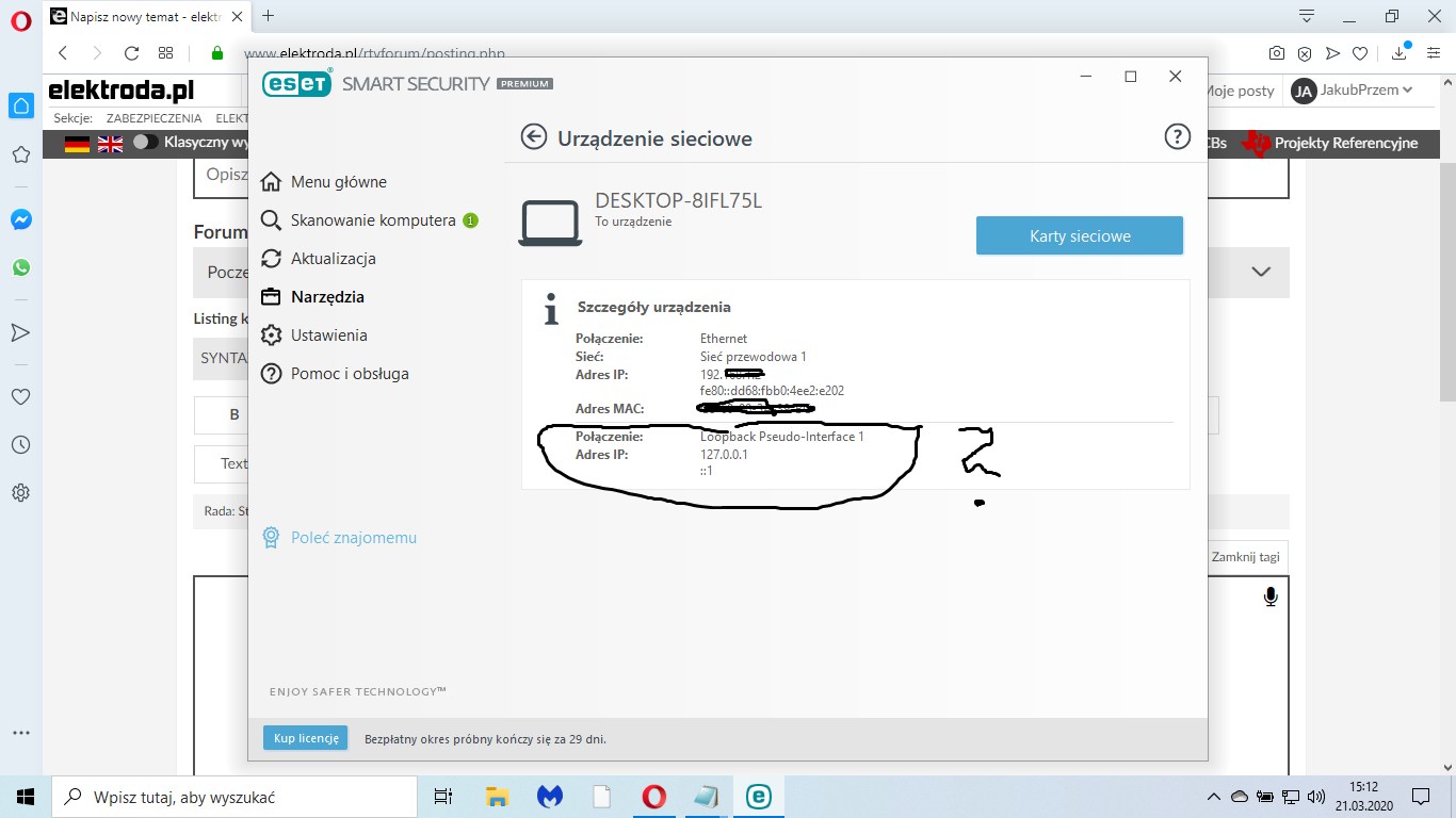 Czym jest Loopback Pseudo Interface 127.0.0.1 w Eset Internet Security?
