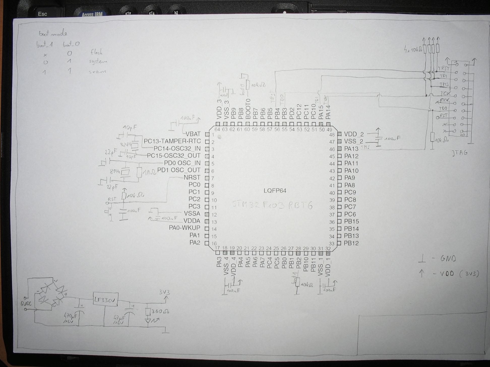 [STM32F103] Jak połączyć STM32F103 Cortex-M3 z Wigglerem przez JTAG?