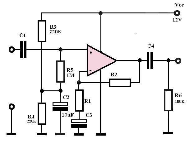 Wzmacniacz na bazie wzmacniacza operacyjnego uA"741&quo