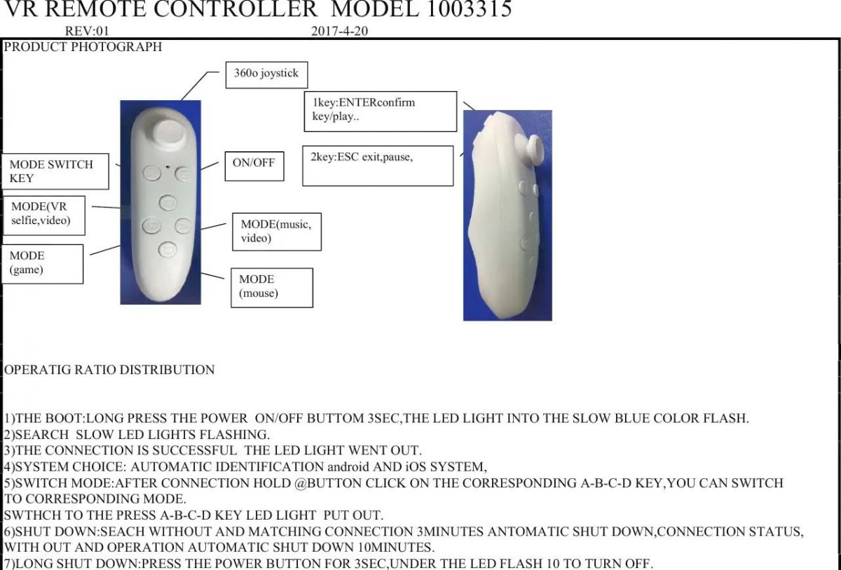 Universal VR Remote Controller Manual - elektroda.pl