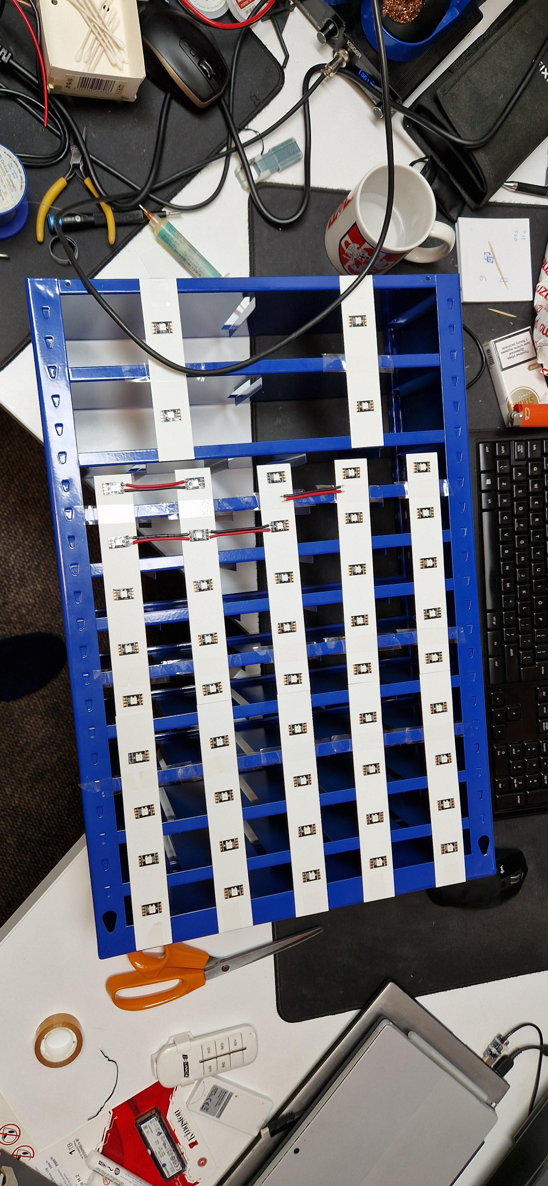 Intelligent workshop organiser - WS2812B - illuminated drawers with ...