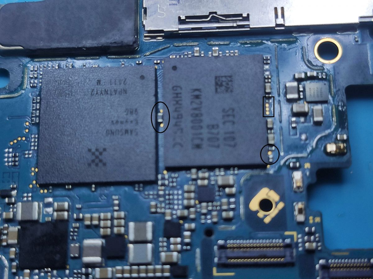 Podłączenie do ISP lub Brom mode w Samsung SM-A516B - Easy JTAG, schematy