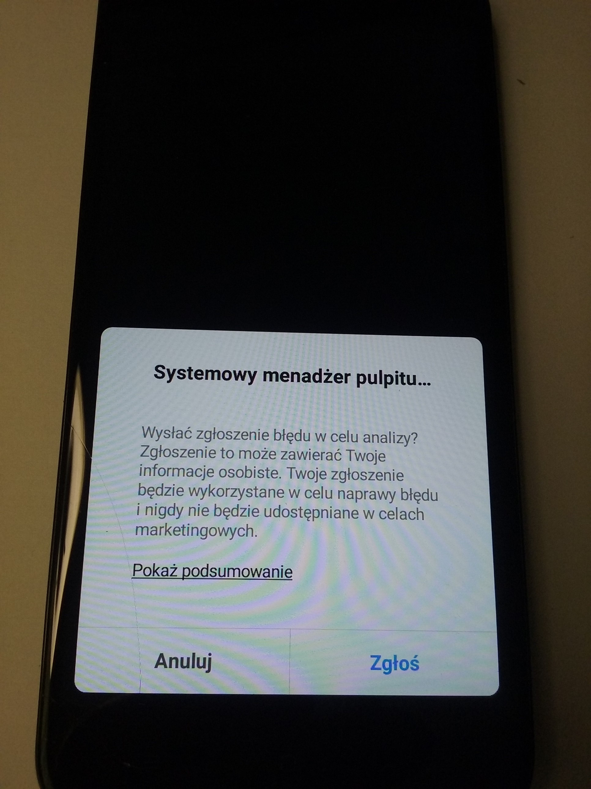 Systemowy menadżer pulpitu, błąd w telefonach Xiaomi - rozwiązanie