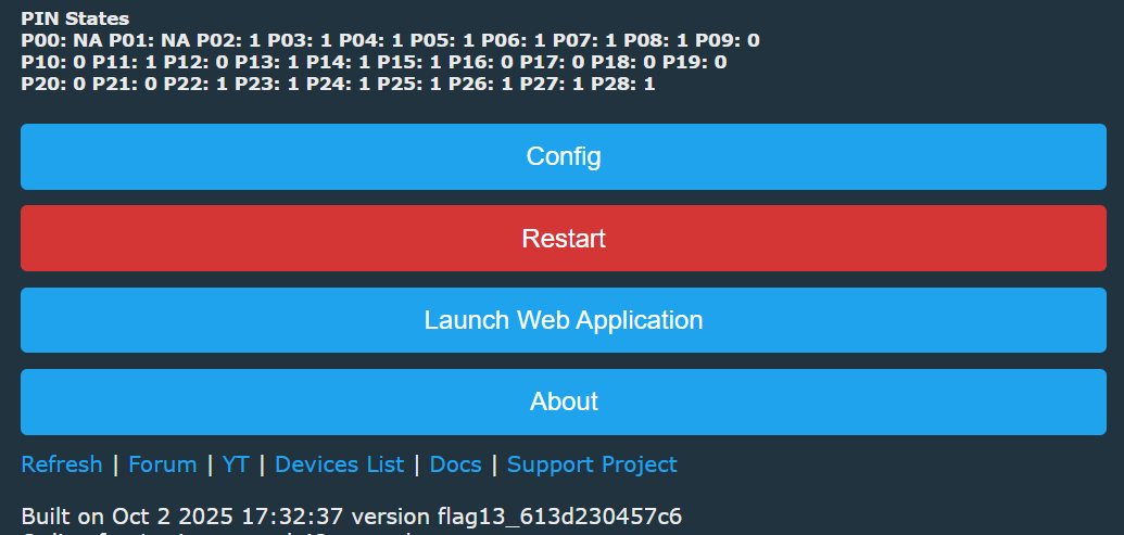 OpenBeken Flag 13: How to View Real-Time GPIO States for Unconfigured Pins?