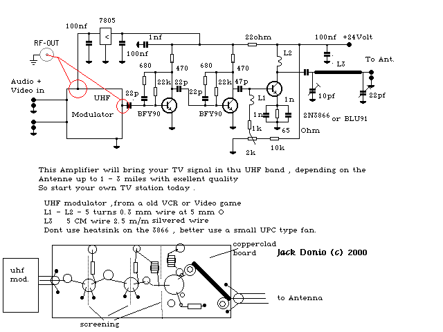 Nadajnik UHF małej mocy. BFY90, jaki wzmacniacz? Połączenie rezystorów.