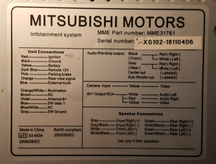 Mitsubishi MME31761 - Unlock
