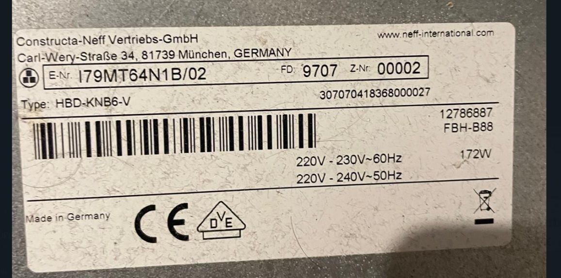 Okap NEFF HBD-KNB6-V E-Nr I79MT64N1B/02 Błąd 131713 - co oznacza i jak ...