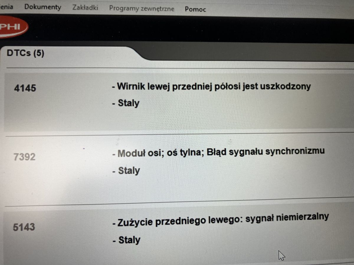 Atego 1222: Błąd 7393 modulatora osi tylnej przy niskich temperaturach