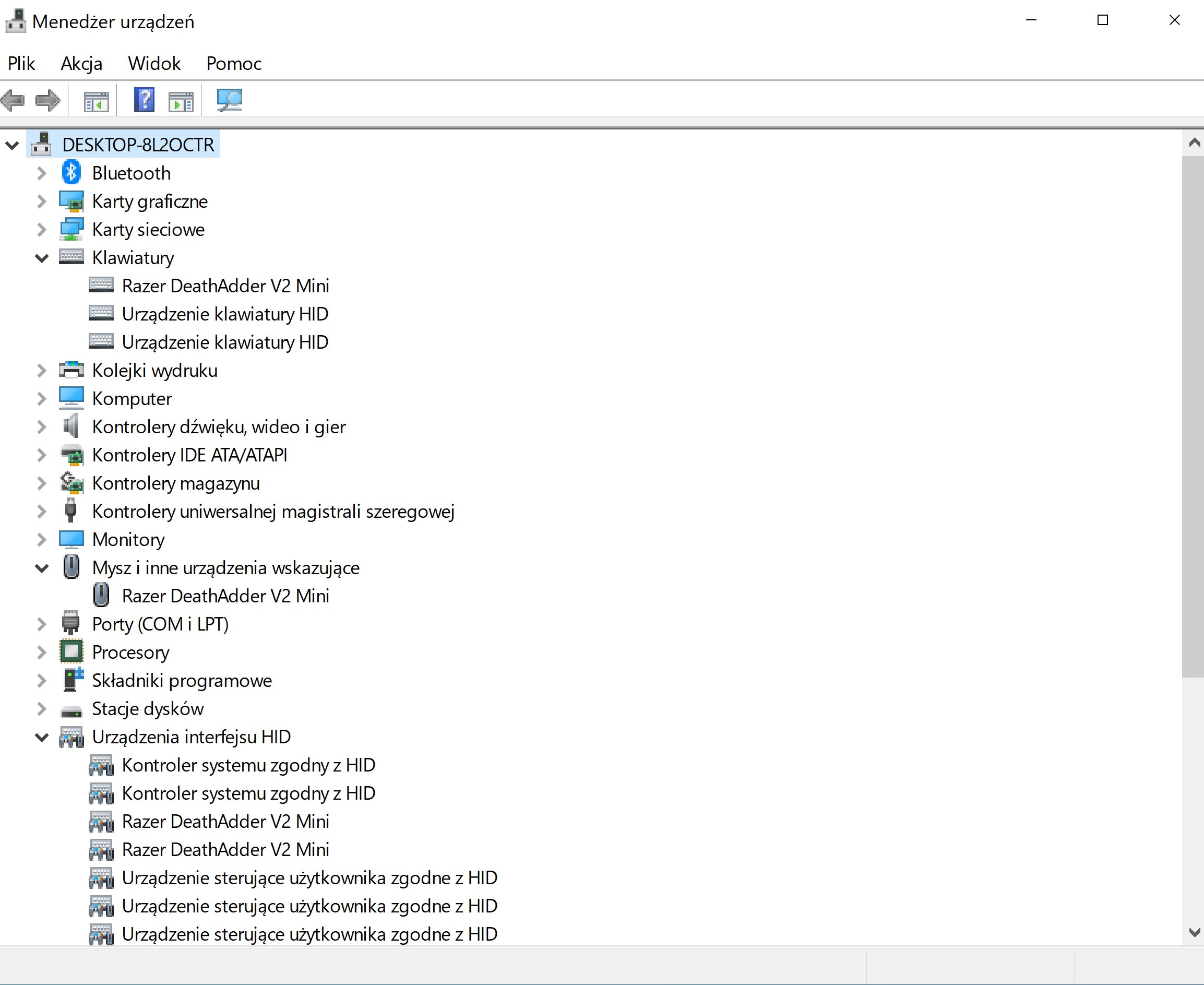 Nowa mysz Razer Deatadder V2 mini widoczna także jako klawiatura?