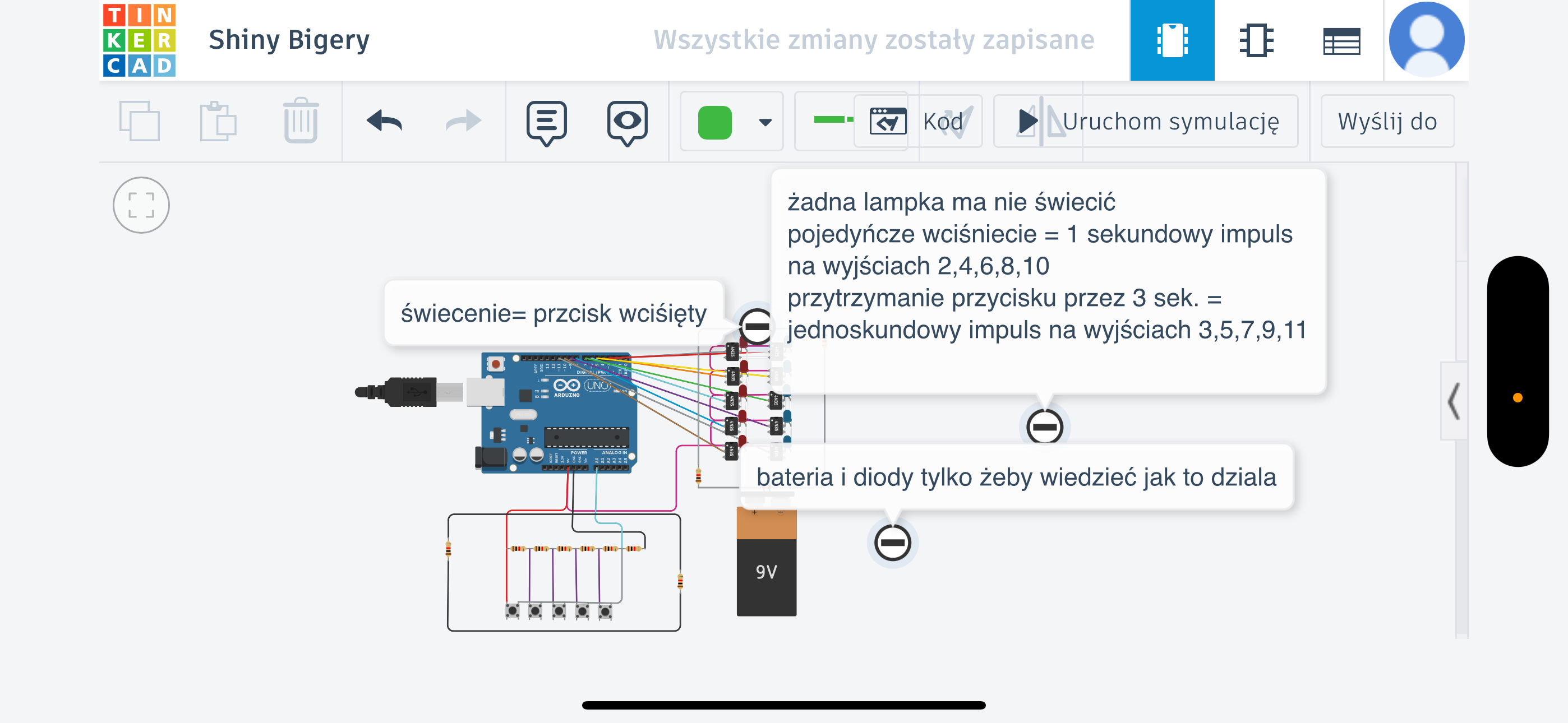 Jak zastąpić dwa przyciski monostabilne jednym przyciskiem na Arduino w ...