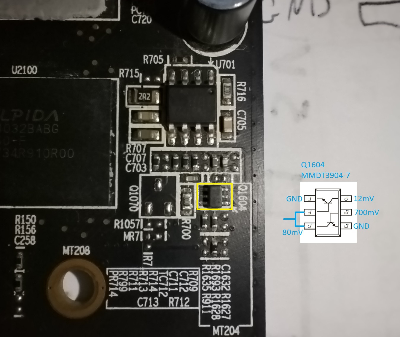 Naprawa Radeona Sapphire Pulse RX 570 ITX 4GB - brak zasilania rdzenia ...