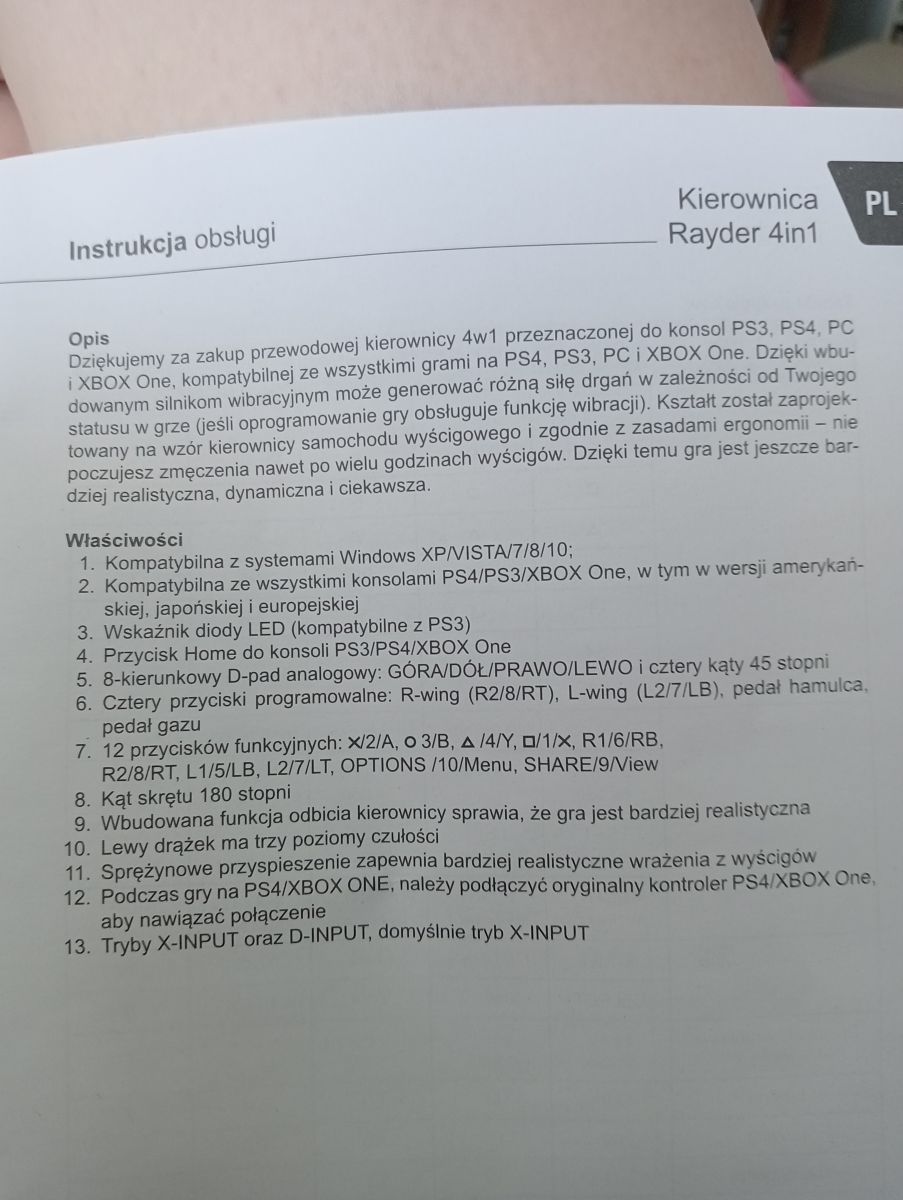 Konfiguracja kierownicy Tracer Rayder 4 in 1 - poszukiwane instrukcje