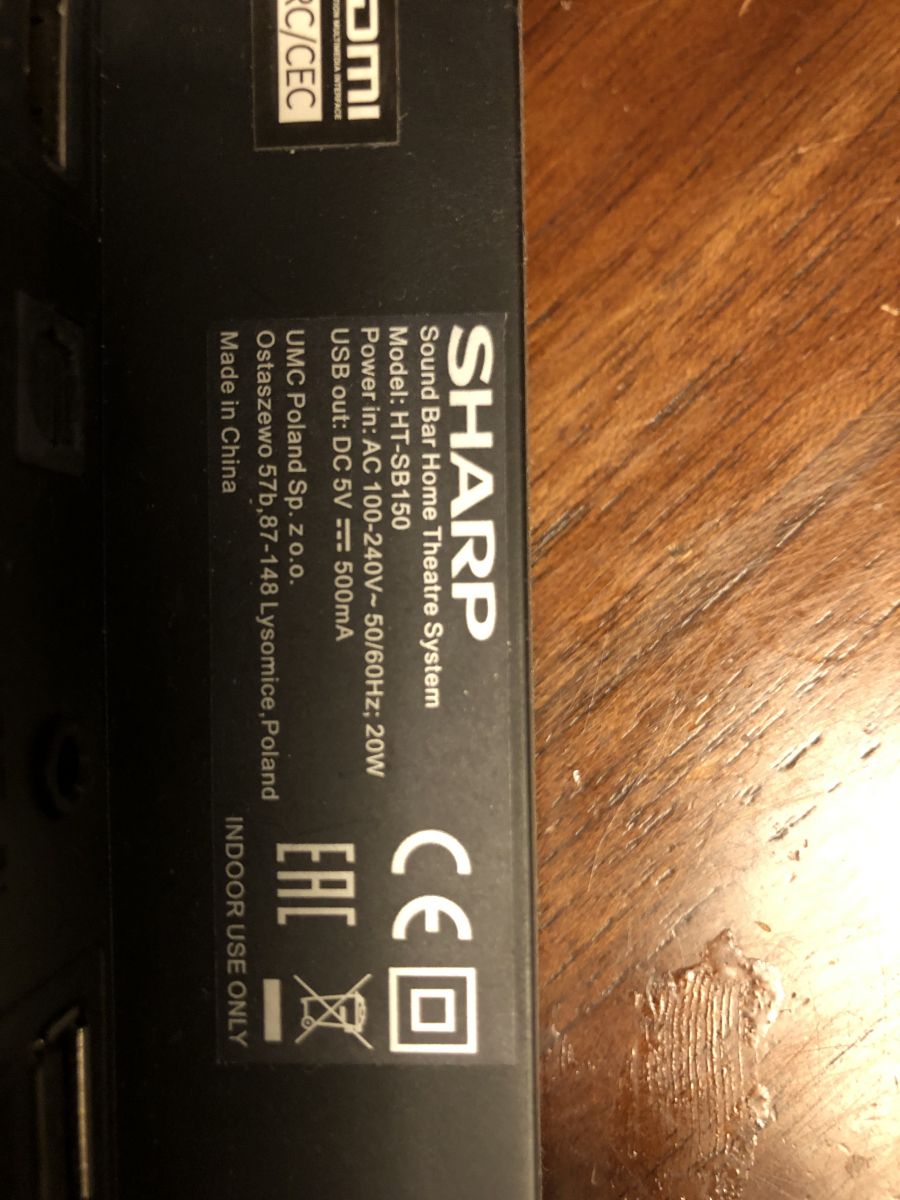 Sharp Sound Bar HT-SB 1150 - problem z włączaniem i trybem Bluetooth po ...