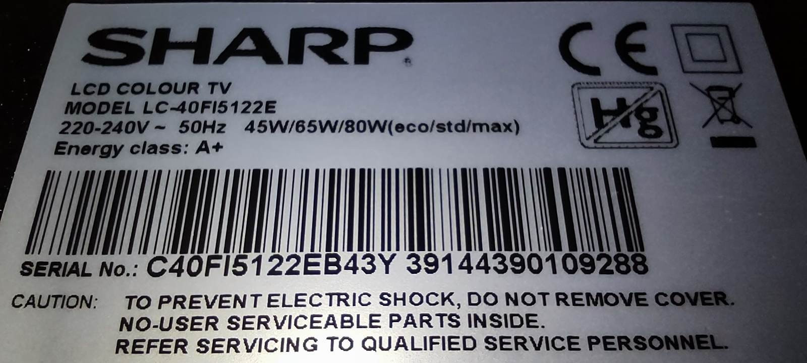 SHARP LC-40FI5122E Firmware Search - TP.MS6486.PB711 Mainboard, Serial ...