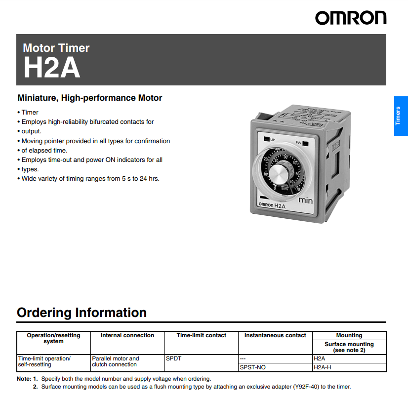 Przekaźnik czasowy Omron H2A-7H - wnętrze tzw. "czasówki"