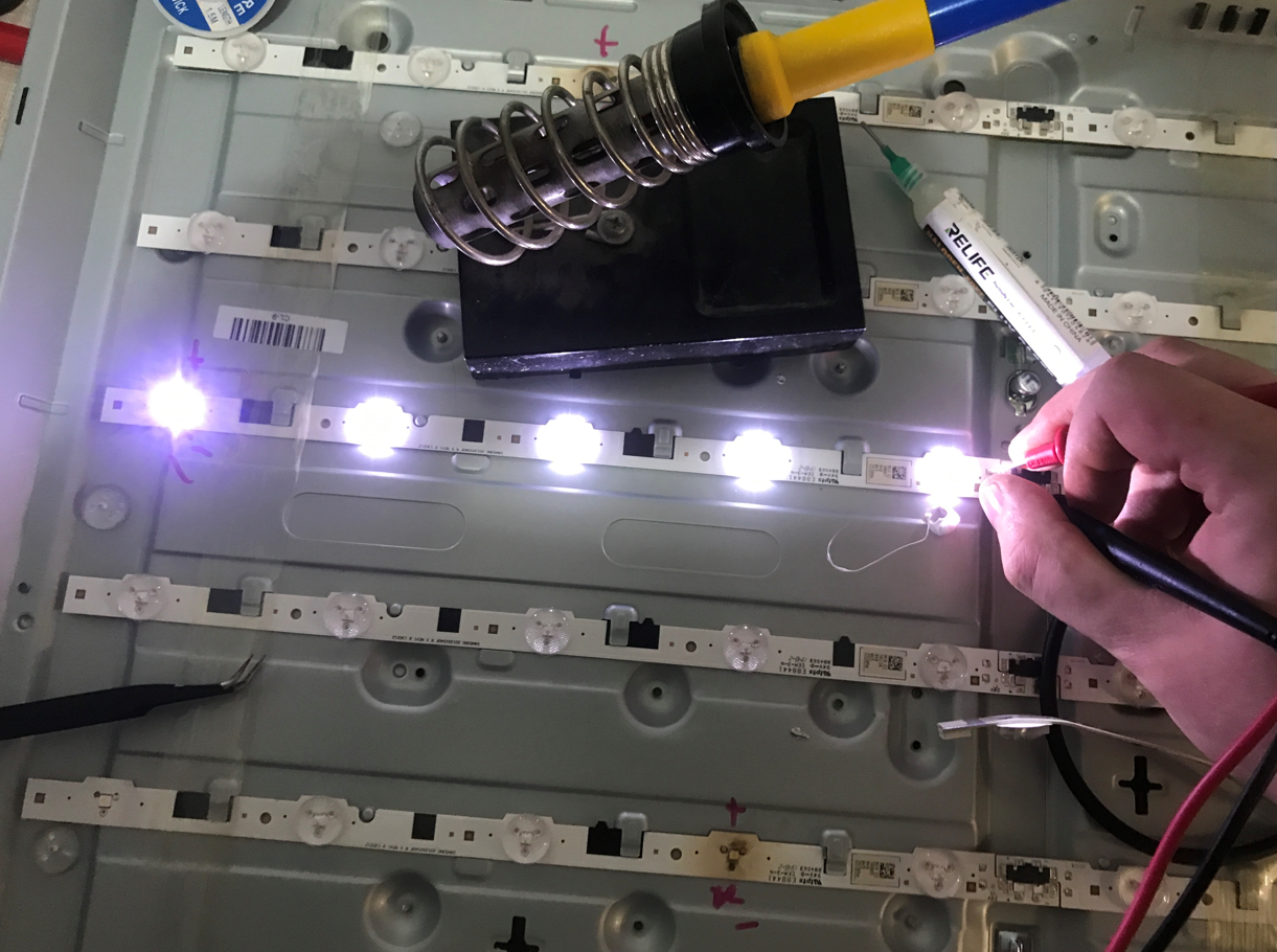 How do I check my TV's LED backlight with a lab power supply? TV repair