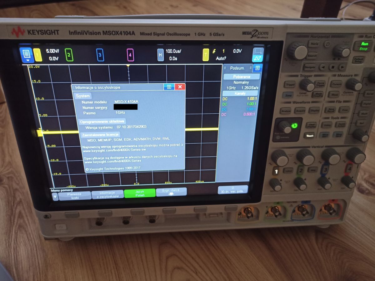 [Sprzedam] Sprzedam oscyloskop Keysight MSOX4104A 1GHz 5GSPS 4 kanały ...