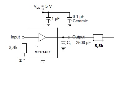 MCP 1406/07 Diver - Nie prawidłowy sygnał na wyjściu Drivera MCP1407.