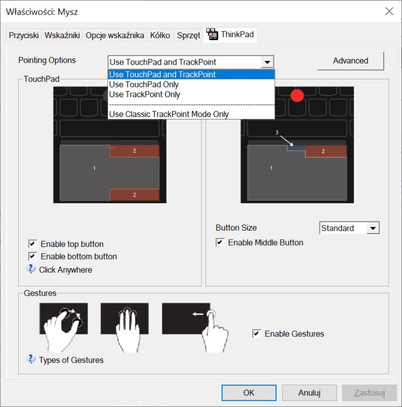 Lenovo ThinkPad X1 Carbon 3rd gen Problem z touchpadem i trackpointem