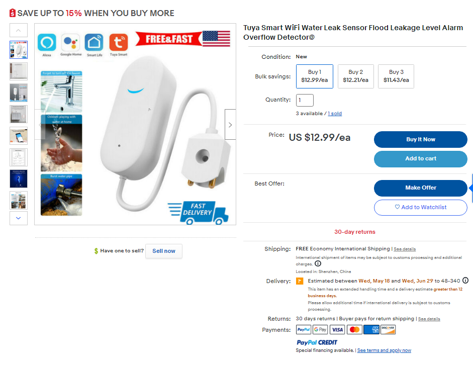 XR809 WiFi flood sensor, XR3 Tasmota replacement, open firmware, guide