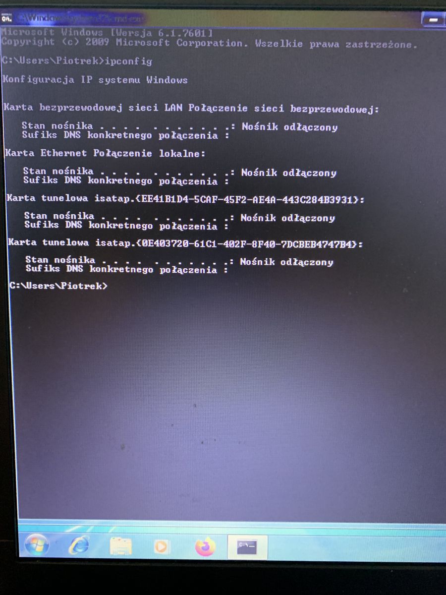 HP 620 - windows 7, widzi sieci, nie łączy się z żadną