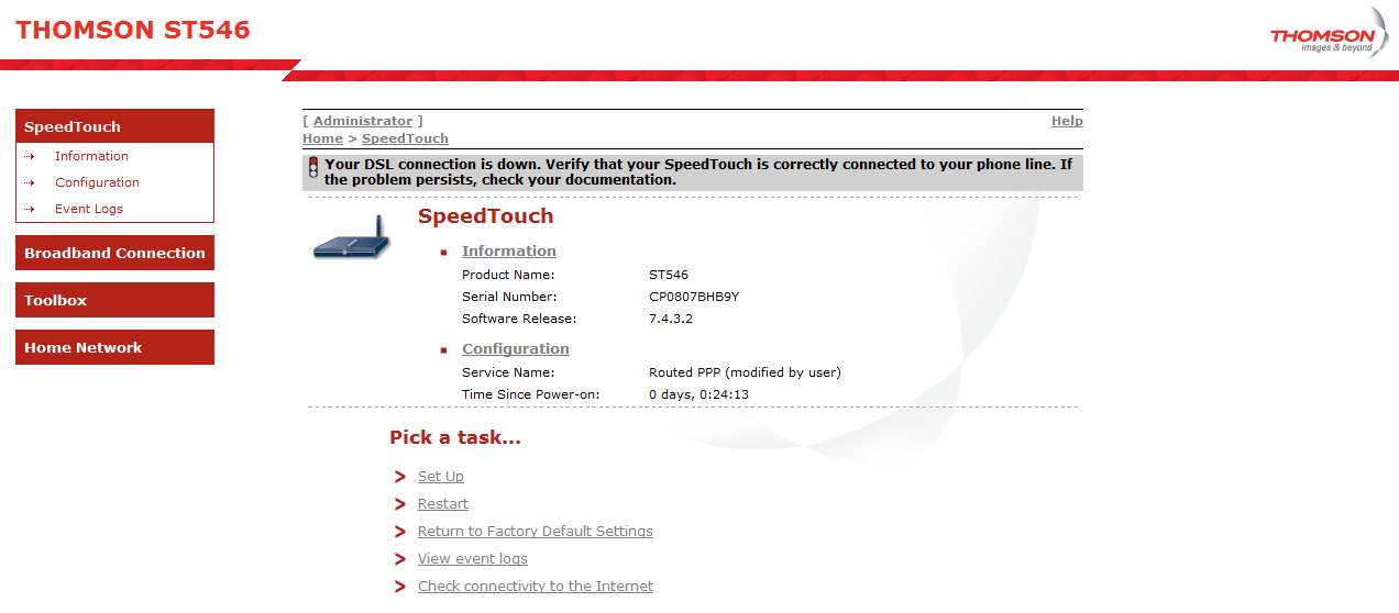 Jak skonfigurować modem Thomson SpeedTouch 546v6 dla Dialog/Netia?