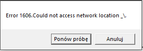 Przy instalacji: Error 1606.Could not access network location