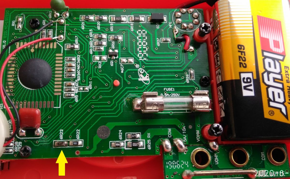 Jakie wartości ma rezystor 6R23 w multimetrze FMHT9257?