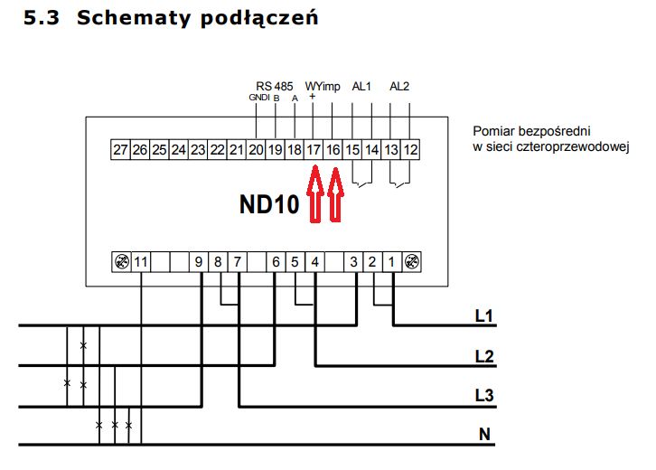 Jak uzyskać impulsy z licznika LUMEL ND10 do sterownika PLC S71214?