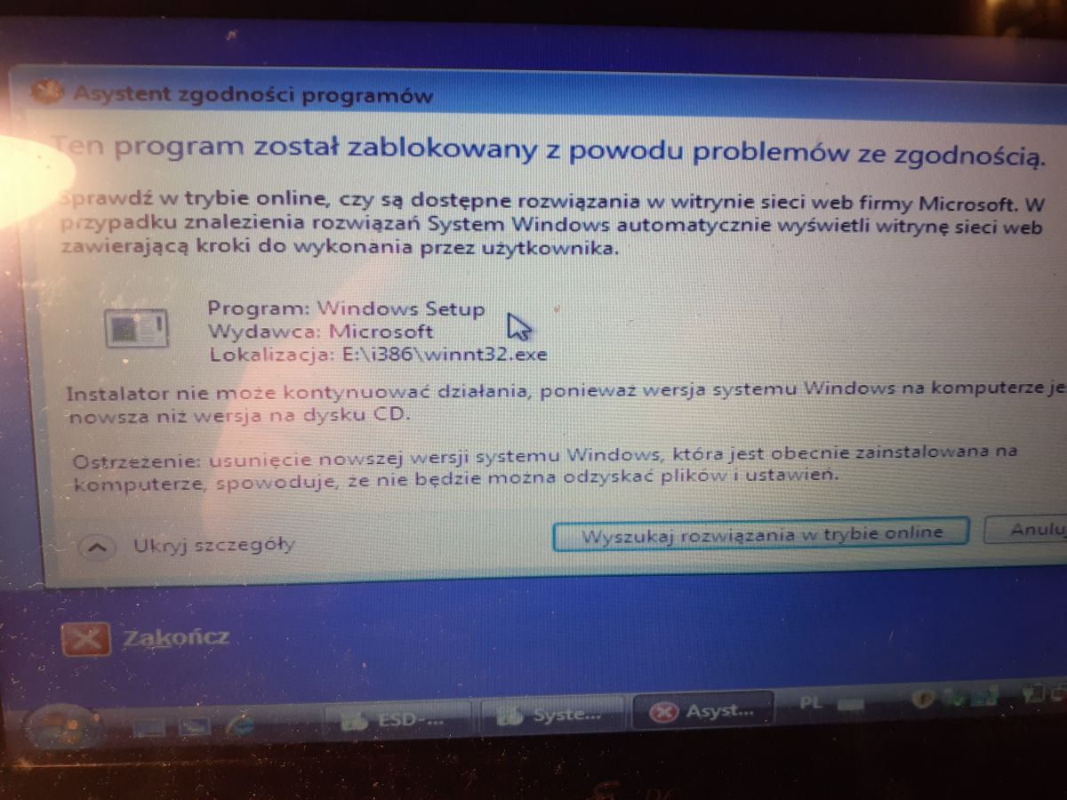 Błąd Stop 0x0000007B przy instalacji Windows XP - co robić?