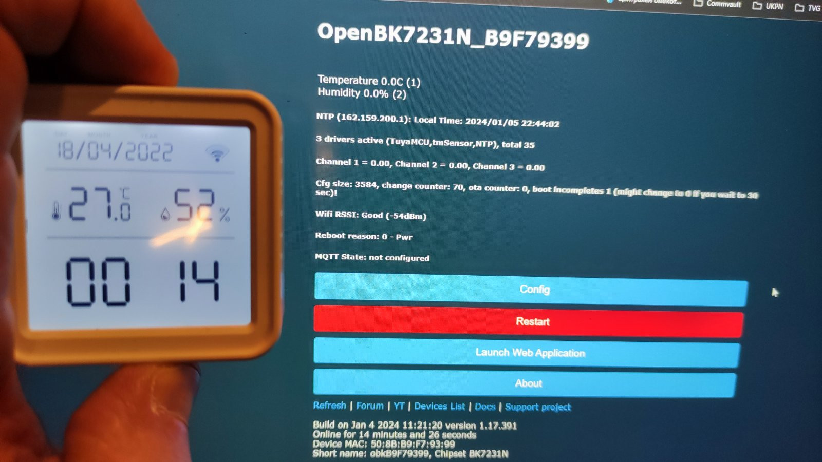 [BK7231N ] Wnętrze TH08 LCD Kalendarz/zegar/temperatura/wilgotność - 4