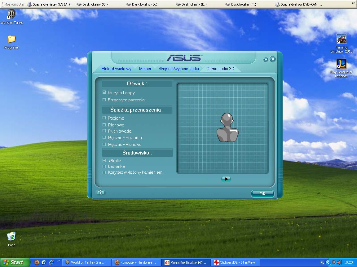 Asus M2V, Windows XP SP3 - dźwięk tylko w menedżerze Realtek HD Audio