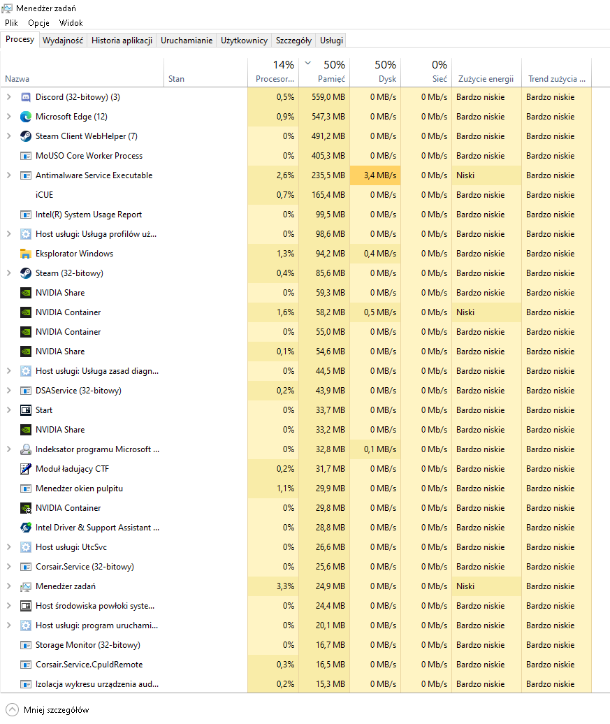 Duże zużycie RAM w spoczynku - HyperX 2x8 2666mhz ddr4, MSI B365M, i5 ...
