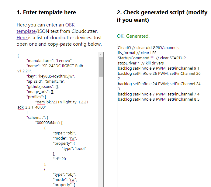 How to import OpenBeken/Cloudcutter templates - automatic GPIO/device ...