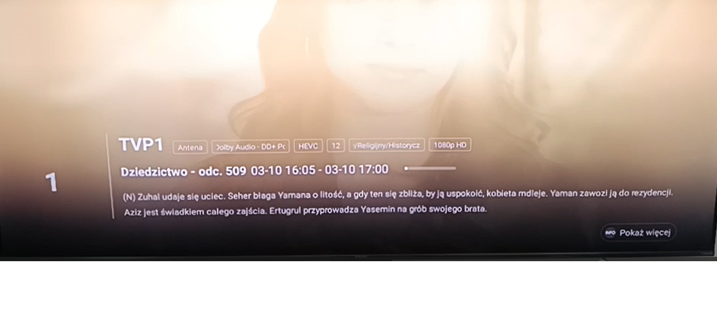 Xiaomi Mini LED - Pasek informacyjny na kanałach TVP 1, 2, 3 nie znika