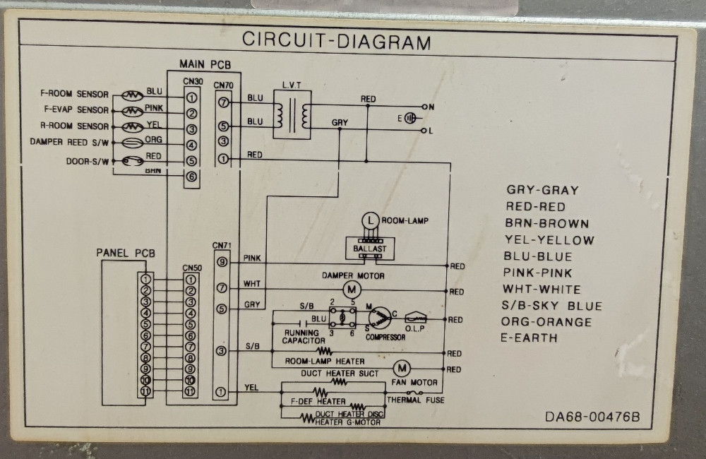 Samsung RL39WBSW (DA68-00476B) lodówka wyłącza się - migająca temperatura