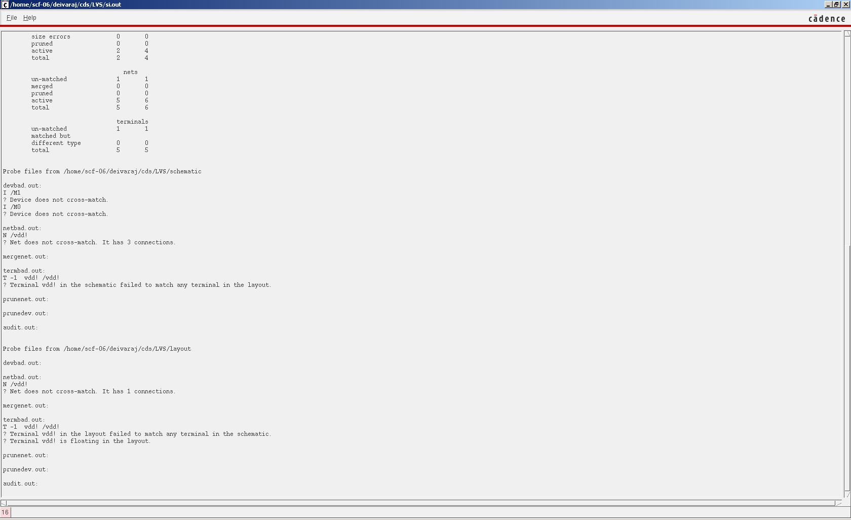virtuoso layout lvs error - vdd! pin does not match | Forum for Electronics