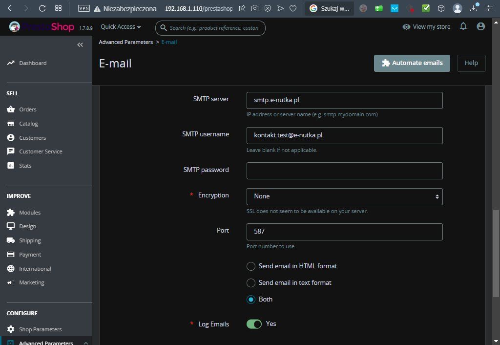 [PROBLEM] PrestaShop 1.7 - problem z konfiguracją kilku kont (SMTP)