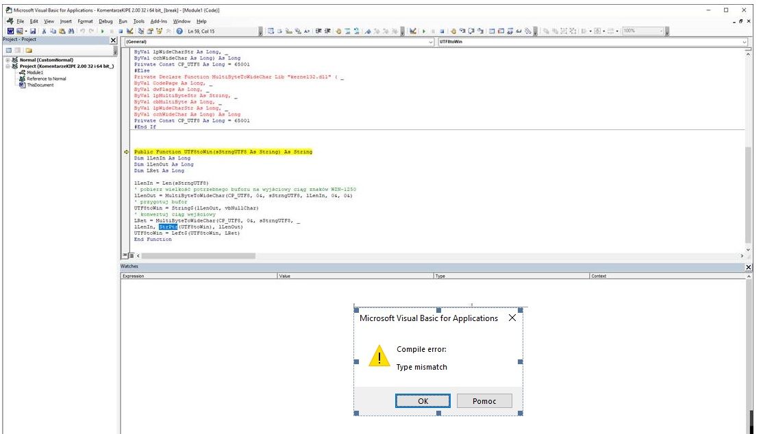 Deklaracja PtrSafe w VBA dla kompatybilności z Office 32 bit i 64 bit - pytanie o lokalizację