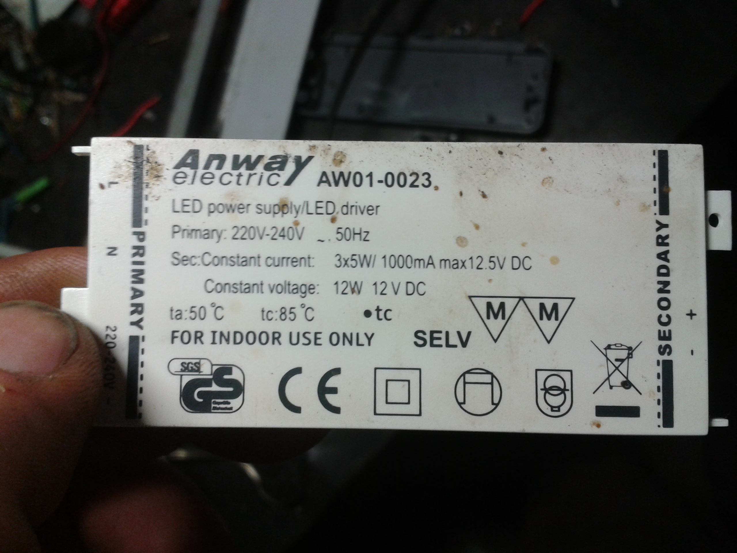zasilacz driver led - anway electric aw01-0023/paulmann985.18
