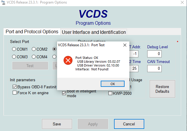 VCDS 23.3.1 i HEX V2 v.23.3.1- nierozpoznawanie interfaceu na Windows ...