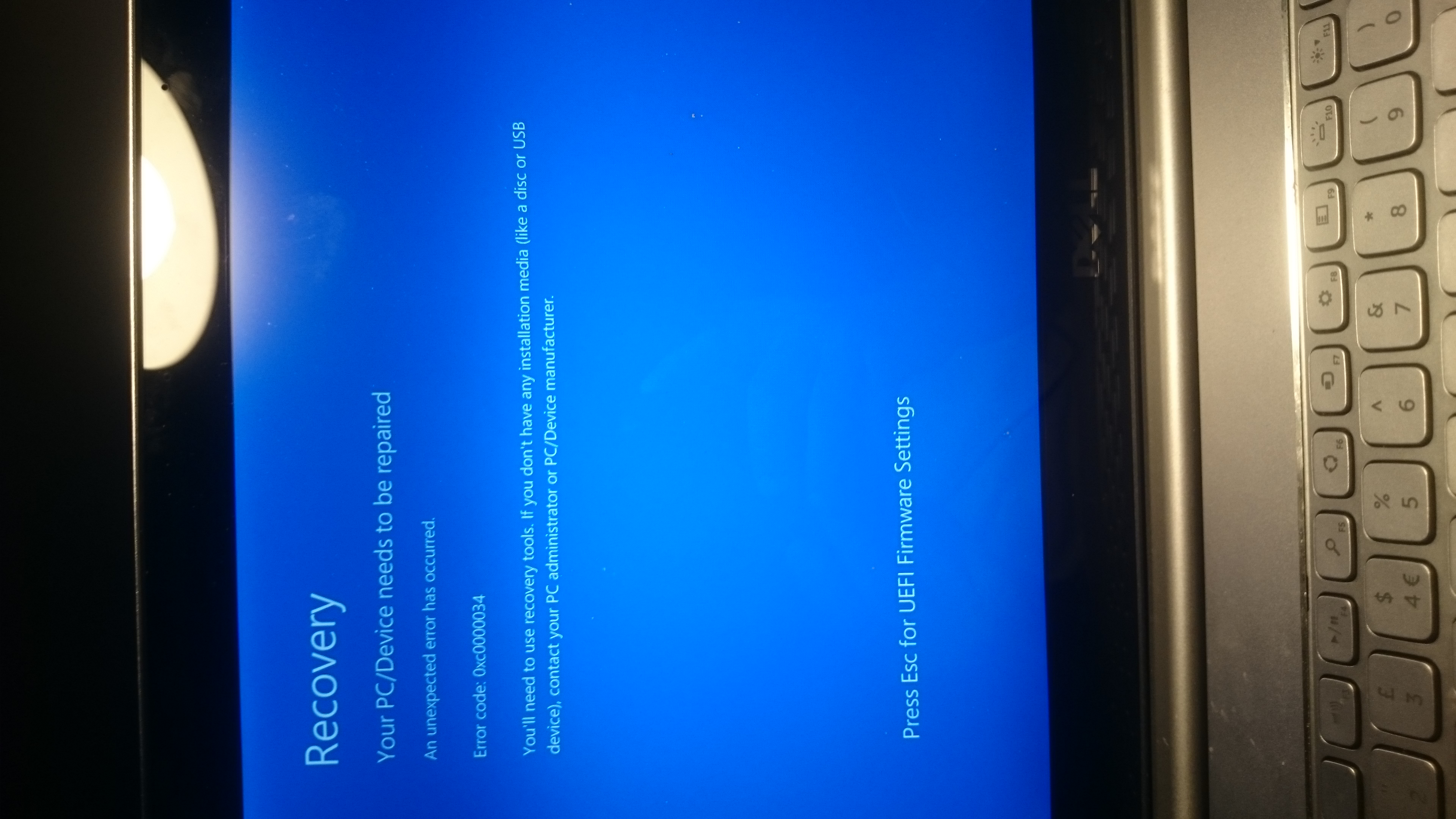 Dell 7537 - Jak wejść do BIOS po nieudanej instalacji Windows 10?