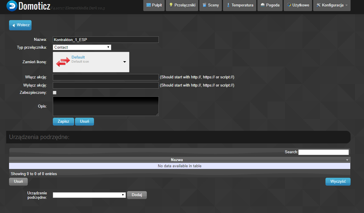 Jak skonfigurować kontaktron z ESP8266 (Wemos D1 Mini V2) i Domoticz?