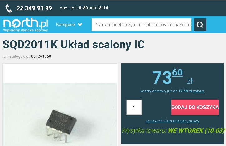 Czy układ PWM SQD2011K (D2011K) DIP8 ma jakiś tańszy zamiennik?