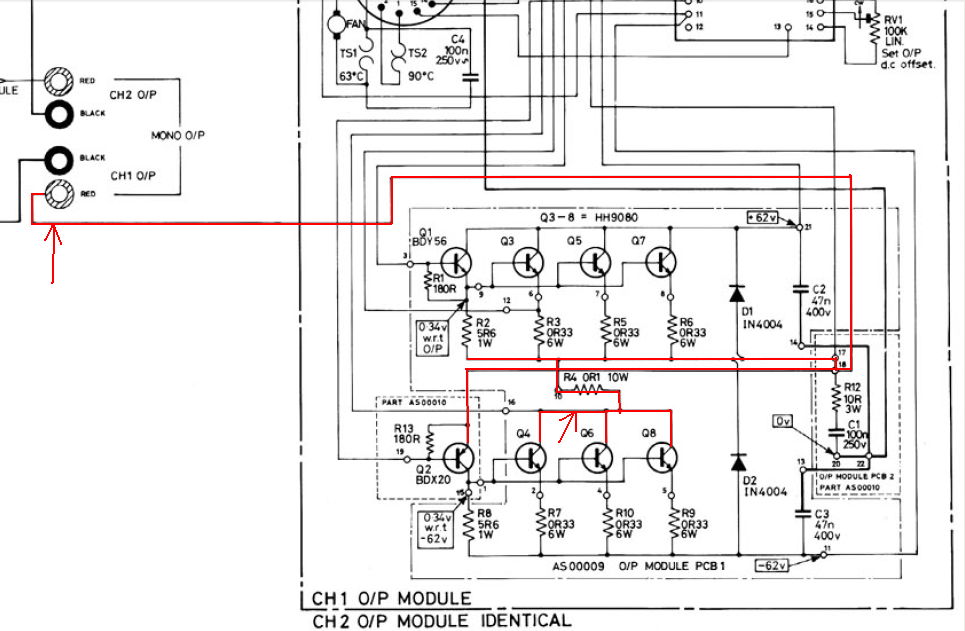 H|H/S500D - Wzmacniacz pali tranzystor mocy Q2, przebicie kolektor-emiter