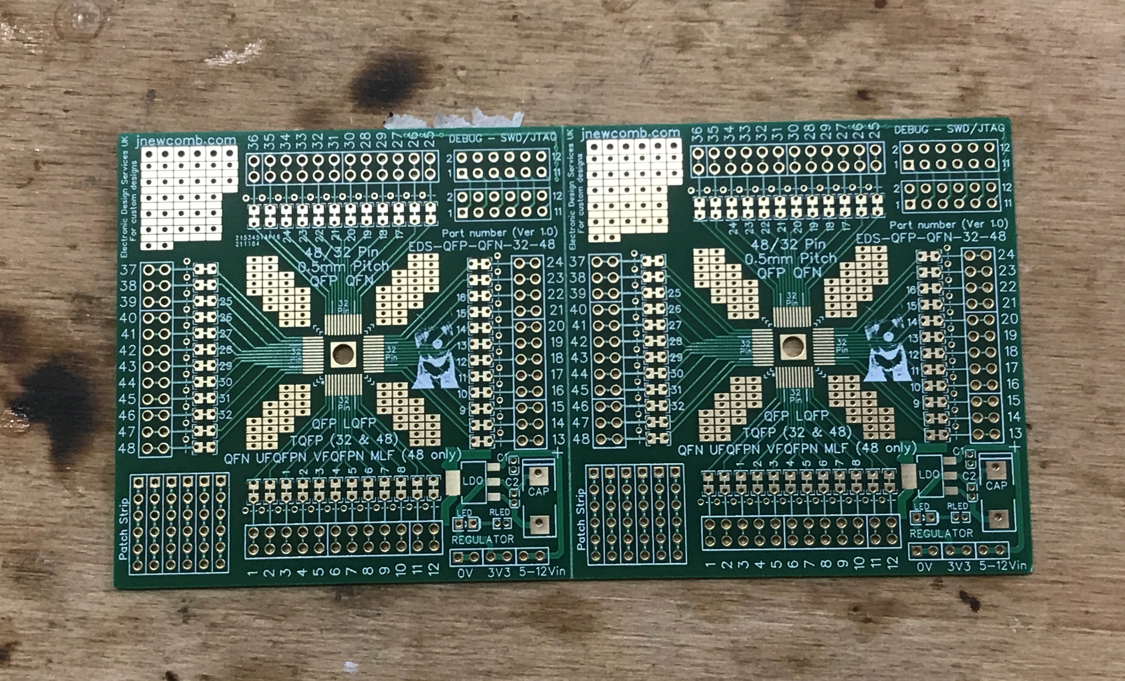 Universal starter boards for various SMD microcontrollers with a ...
