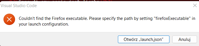 Visual Code Debugowanie JavaScript w Firefox - Debugger for Firefox