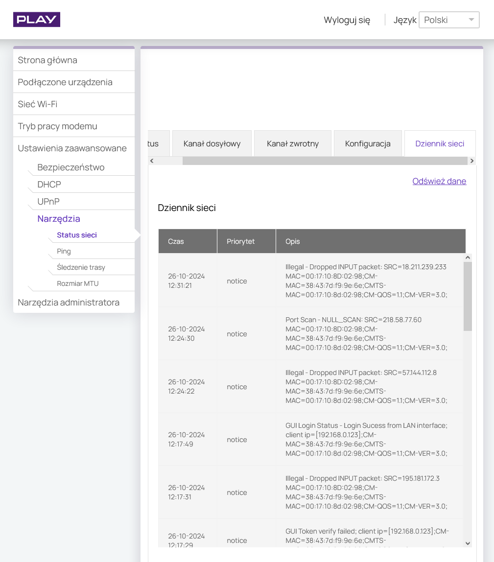 ConnectBox (Compal CH7465LG-LC) Play/UPC - Degradacja usług DS, co robić?