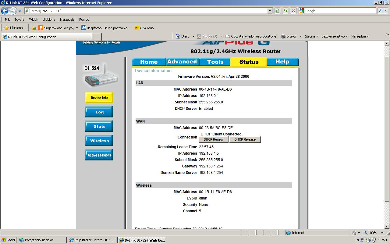 Rejestrator IP 192.168.0.150 widoczny jako 192.168.1.5 – konfiguracja ...